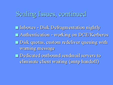 Scaling Issues, continued
